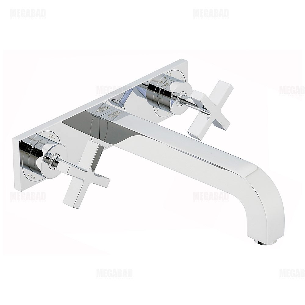 Axor Citterio 3-Loch Waschtisch-Wandarmatur mit Kreuzgriffen - MEGABAD