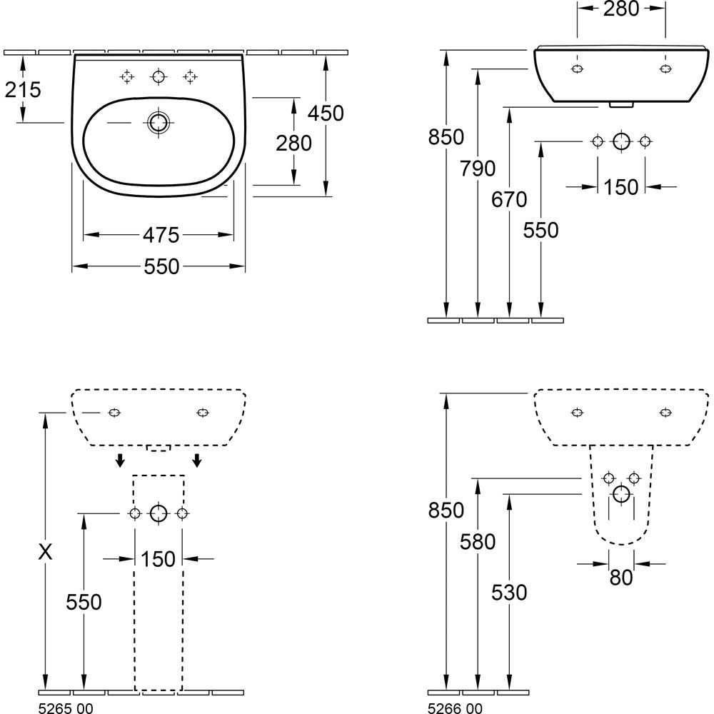 Villeroy & Boch O.novo Standsäule 52650001 - MEGABAD