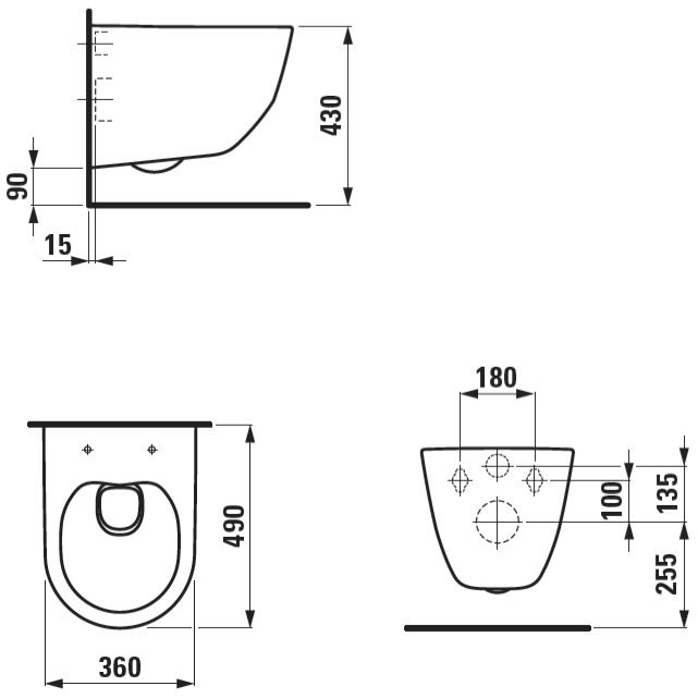 Laufen Pro compact Wand-WC Tiefspüler 8209650000001 - MEGABAD