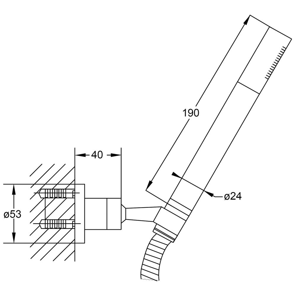 Steinberg Serie 100 Handbrause mit Wandhalter; 100.1650 - MEGABAD