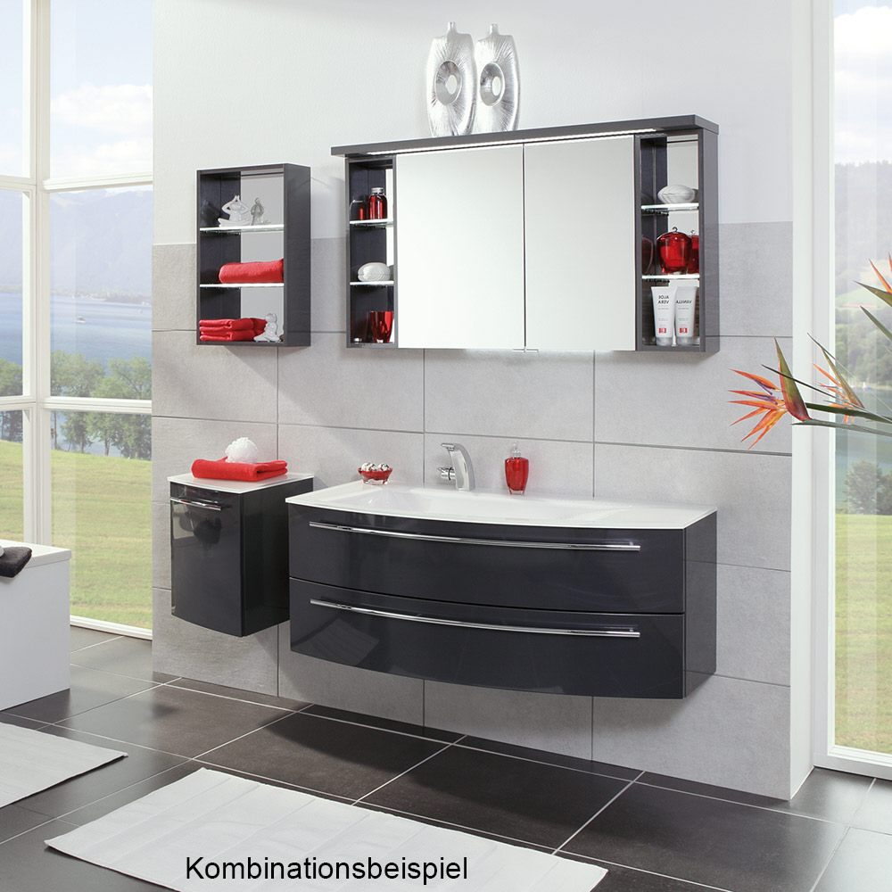 Puris Crescendo Glas Möbelwaschtisch 120,6 cm, Ablage rechts SWG112R82 ...