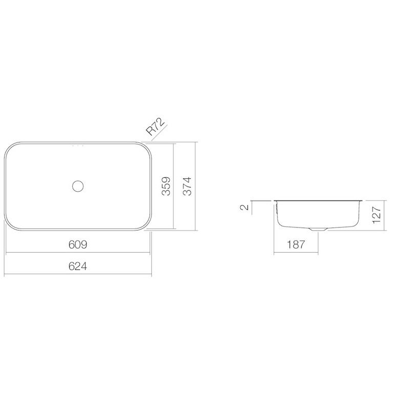 Alape Stream UB.SR650 Unterbaubecken 60,9 x 35,9 cm 2255700000 - MEGABAD